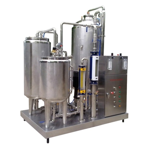 Quality 2000L/H Fully Automatic 3 Tank Carbonated Drinks Mixing Machine with 99.9% CO2 Purity for sale