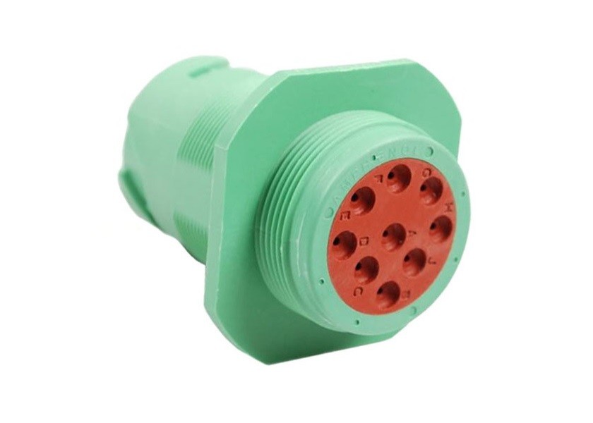 Quality Green Threaded Type 2 Amphenol 9 Pin J1939 Male Plug Connector with 9 Pins for sale