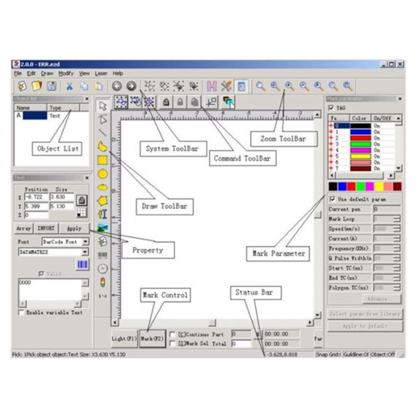 Quality IPG / YLPM EZCAD2  Laser Marking Software with Red Pointer , Fly Rotary Mark for sale