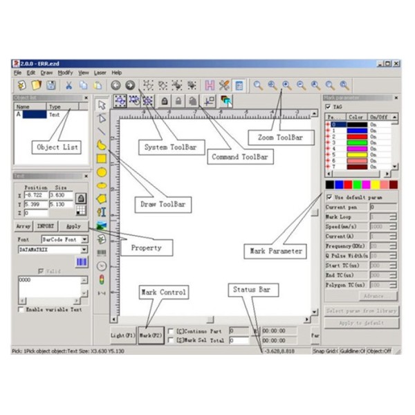 Quality IPG / YLPM EZCAD2 Laser Marking Software with Red Pointer , Fly Rotary Mark for sale