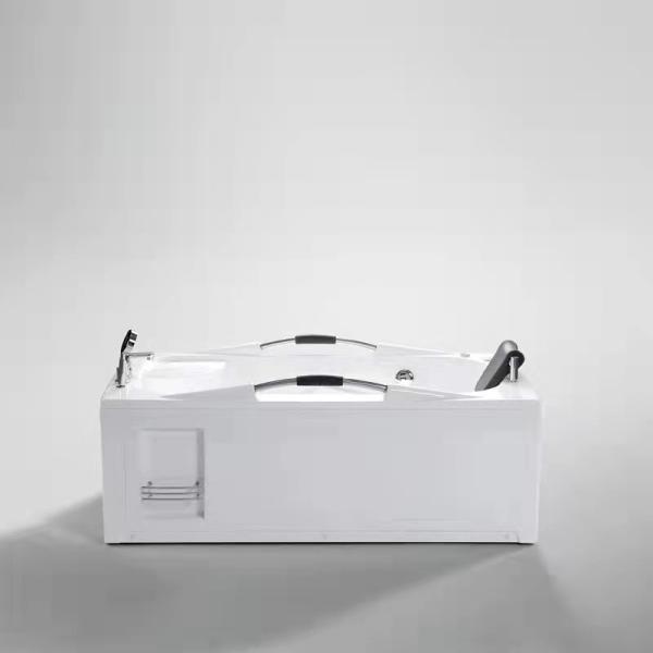 Quality Rectangular Acrylic Whirlpool Massage Bathtub with Handles and Headrest from Customized for sale