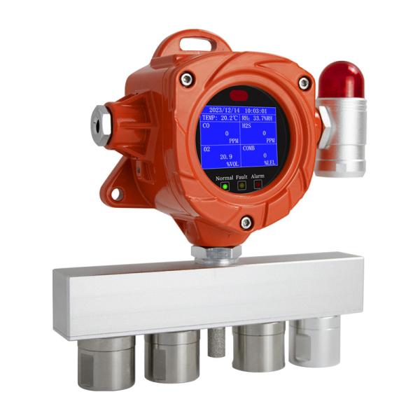Quality Wall Mounted Fixed Hydrogen Gas Detector 4 In 1 Multigas Detector for sale