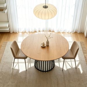 Quality Minimalist Style Rectangle Live Edge Dining Table Metal Base Dining Room for sale