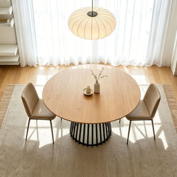 Quality Minimalist Style Rectangle Live Edge Dining Table Metal Base Dining Room Furniture Wooden Modern Dining Table Set 6 Seater for sale