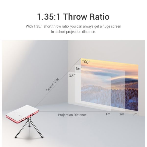 Quality LED Mini DLP Android Pocket Projector For Mobile Outdoor Travel 5000MAH Rechargeable Battery for sale