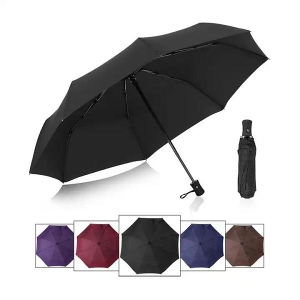 Quality Custom Black Wood Aluminum Hand Commerical Foldable Umbrella with Minimalism Style for sale