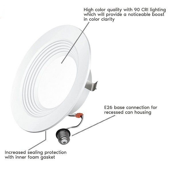 Quality Flicker Free LED Ceiling Flush Recessed Ceiling Lights 3000k 650lm For Bedroom for sale