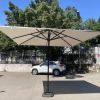china Aluminum Frame Square Garden Umbrella with UV50 Protection and 280g Polyester