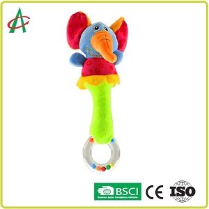 Quality PP Cotton Shaker Baby Plush Rattle LDPE Teether Safe Soft Fabric for sale