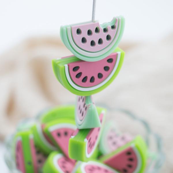 Quality Red Watermelon Shaped Silicone Beads Soft For Baby Teething for sale