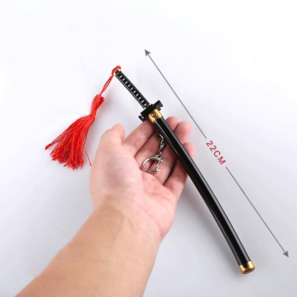 Quality Double Plating Bleach Bankai Sword Keychains Black 22CM Zinc Alloy for sale