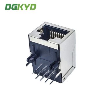 Quality Metal Shielded Single Port 8P8C RJ45 Modular Jack With Led And EMI Fingers for sale