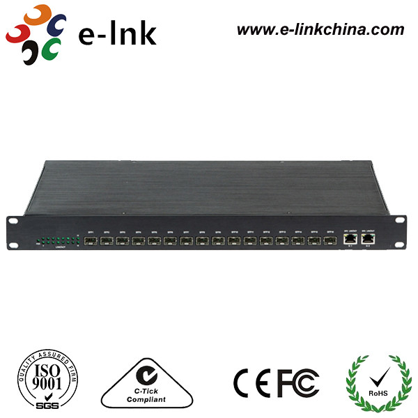 Quality Unmanaged 16 SFP + 2 Rj45 Port Fiber Optic Switch 1M Bits Frame Buffer Memory for sale