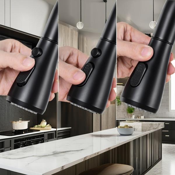 Quality Matte Black Kitchen Faucet with Pull-Down Sprayer and Contemporary Style Brass for sale