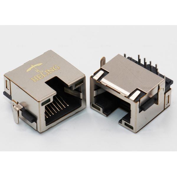Quality 8P8C Brass Shielded PCB RJ45 Jack , Brass Shielded PCB Mount RJ45 Connector for sale