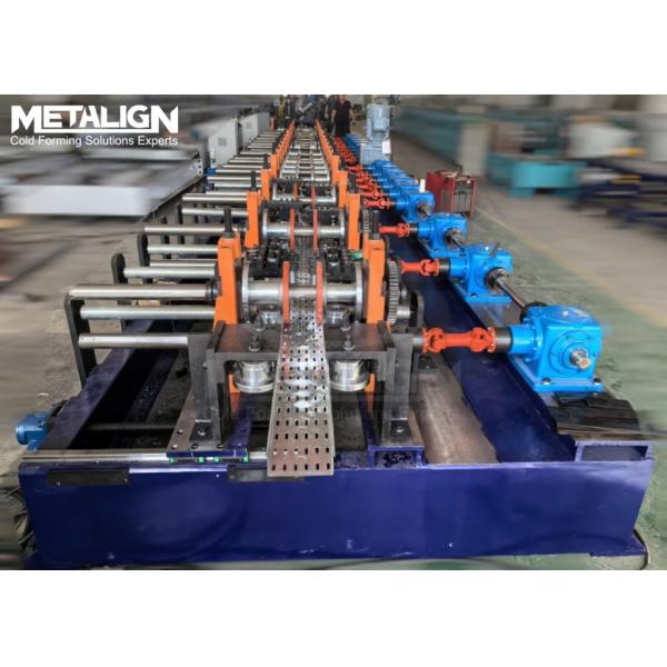 Quality METALIGN Cable Tray Roll Forming Machine With Sheet Fed Entry Adjustable Width for sale