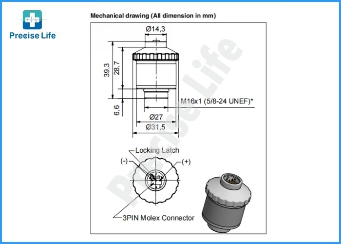 Envitec OOM202 medical Oxygen sensor O2 cell with Molex 3 pin connector ...