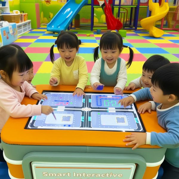 Quality Multi-Player Interactive Touchscreen Table for Kids with PVC Material and 970mm*608mm*500mm Size for sale