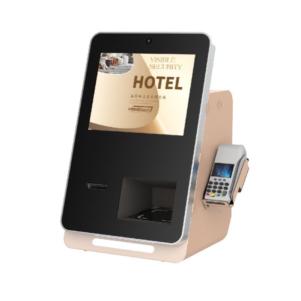 Quality Tabletop Self service kiosk hotel / Airport Check In Kiosk With Passport Scanner Key Card Dispenser And Payment Terminal For Hotel Airport Hospital for sale