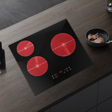 Quality Flat Touch Control Electric Hob , Ceramic 3 Zone Hob Countertop for sale