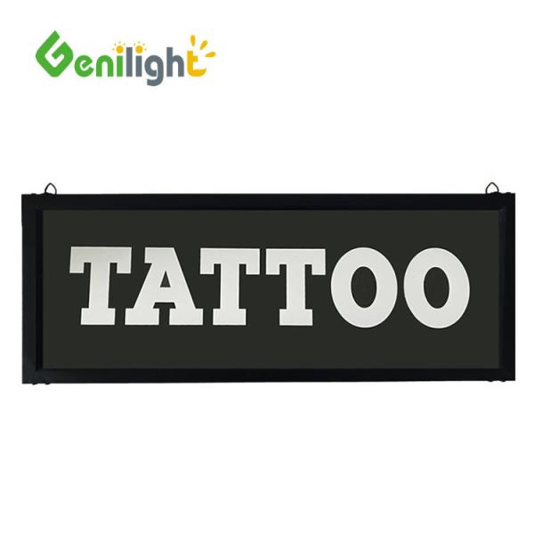 Quality LED Tattoo Piercing Neon Open Sign with Design Rectangle Shape and Epoxy Resin for sale