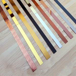 Quality Shiny Brass Stainless Steel Flat Trim Strips Metal Wall For Decoration for sale