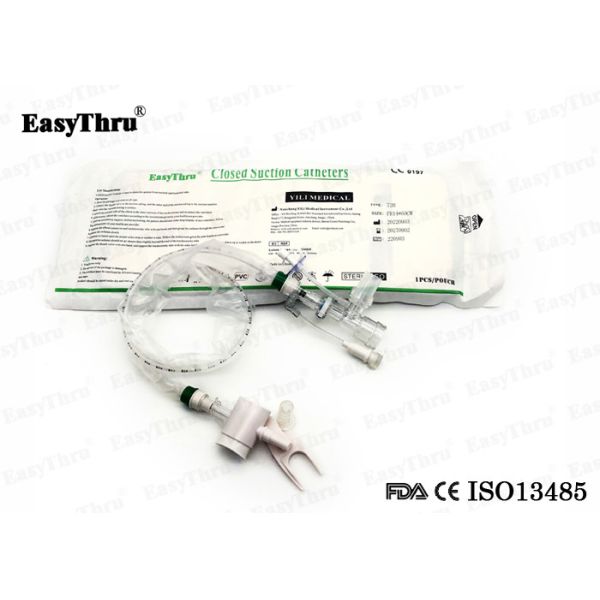 Quality 40cm Inline Disposable Suction Catheter 72h For Connector Ventilator for sale