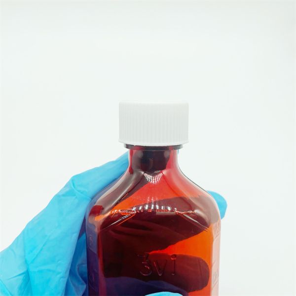 Quality Customized Color Plastic Type PE Pharmacy Bottles Oval Rx Medicine Liquid Bottles Amber Screen Printing Child Resistant 4oz for sale