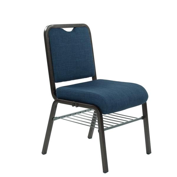 Quality Modern Stackable Gray Church Chairs Metal And Fabric For Commercial Furniture for sale