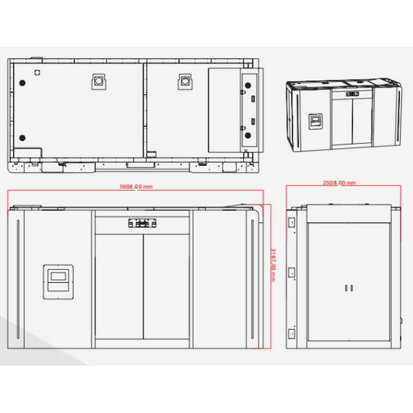 UNCT3200 Industrial CT System dimensions and appearance diagram