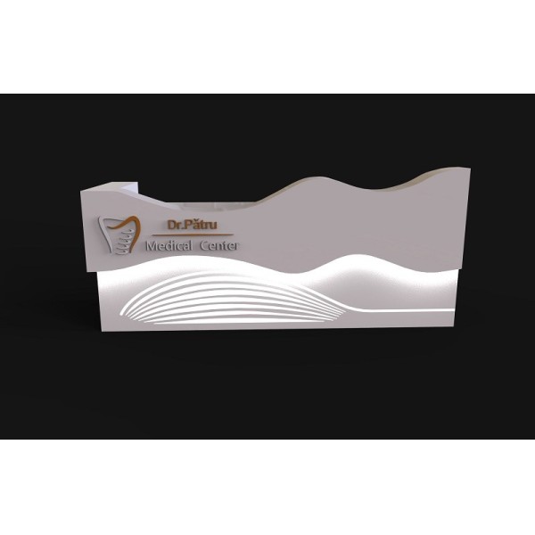 Quality Shaped Processing Solid Surface Reception Desk Eco Friendly White LED NFS for sale