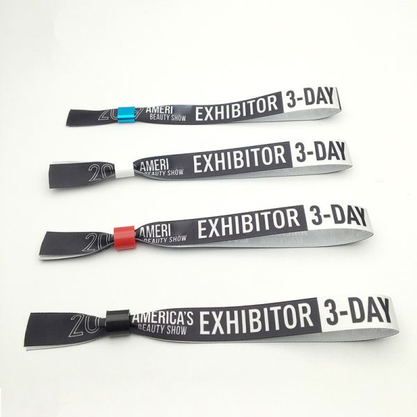 Quality Custom Logo Fabric Festival Wristband for Events Waterproof and Secure Lock for sale