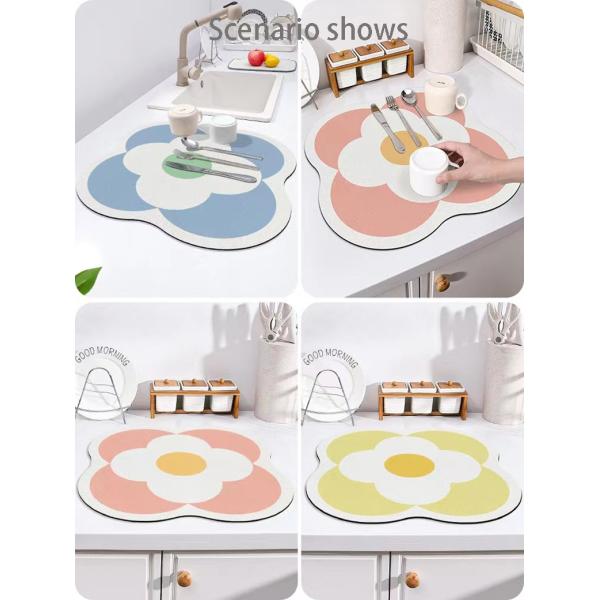 Quality Table Decration Placemat Fast-Drying Polyester Dish Drying Mat for Kitchen for sale