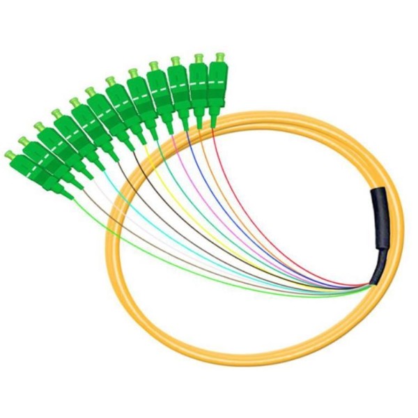 Quality 12 Core Fiber Optic Pigtail Sc APC Upc Fiber Simplex Pigtail Unjacketed Color for sale