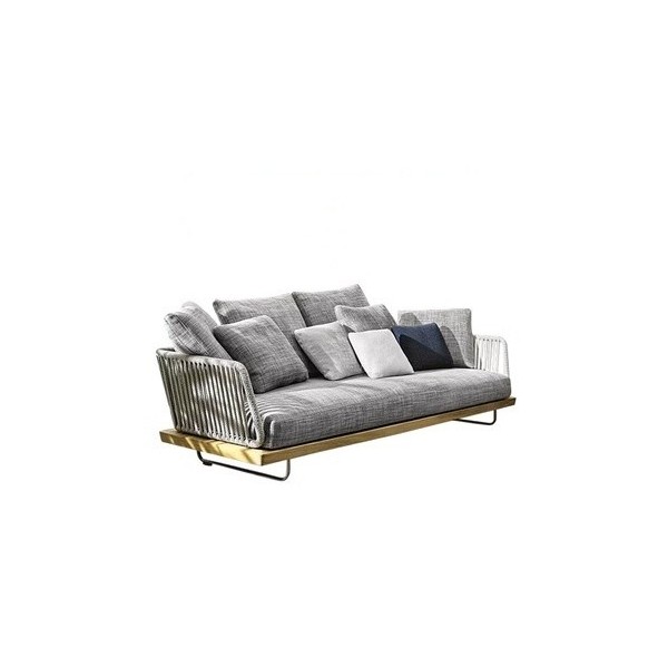 Quality Modern Patio Sectional Outdoor Furniture with Cushioned Rattan Sofa Bed in Bali Style for sale