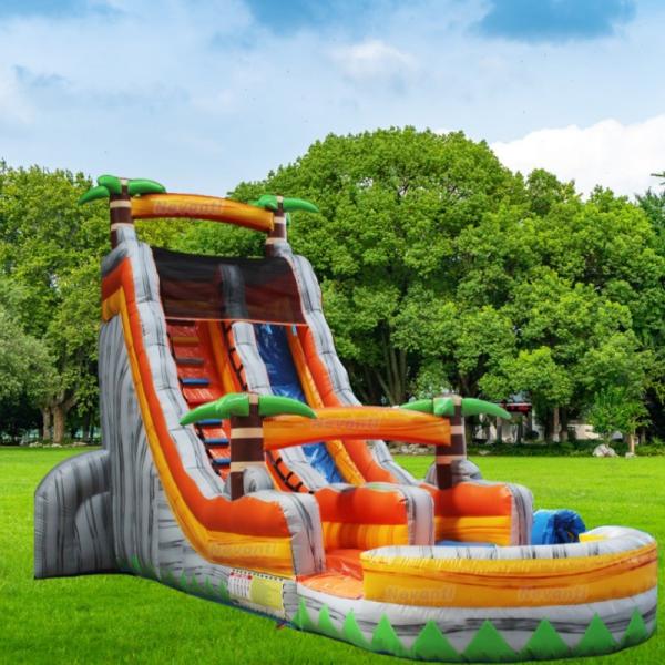 Quality Max Capacity ＜100kg Commercial Palm Tree Inflatable Water Slide for Kids Outdoor Play for sale