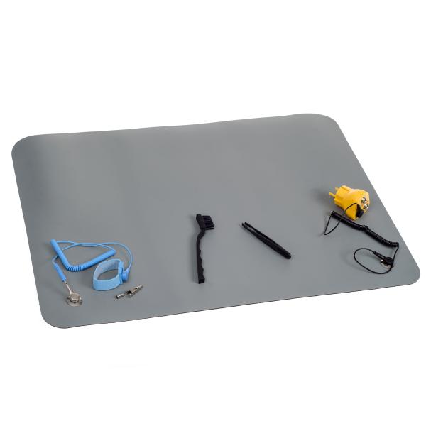Quality ESD Grey PVC Table Mat Antistatic Mat With Button For Antistatic Area for sale