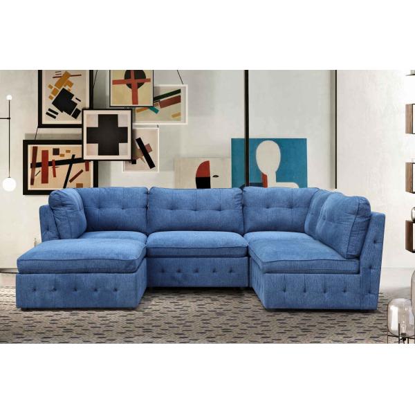 Quality Folding Fabric Modular Sectional Sofa Multifunctional 230x210x90CM for sale