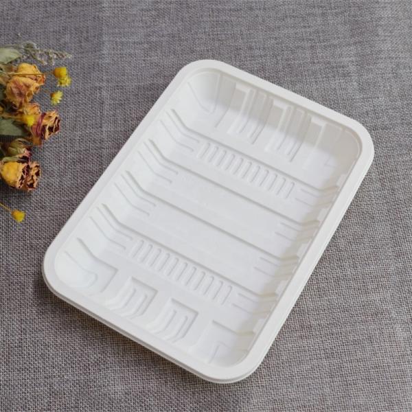 Quality Biodegradable Sealable Meat Cornstarch Tableware Frozen Food Tray Container for sale