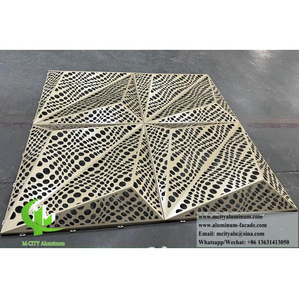 Quality 3D Metal Cladding Panel with PVDF Coating and Perforated Design for Customizable for sale