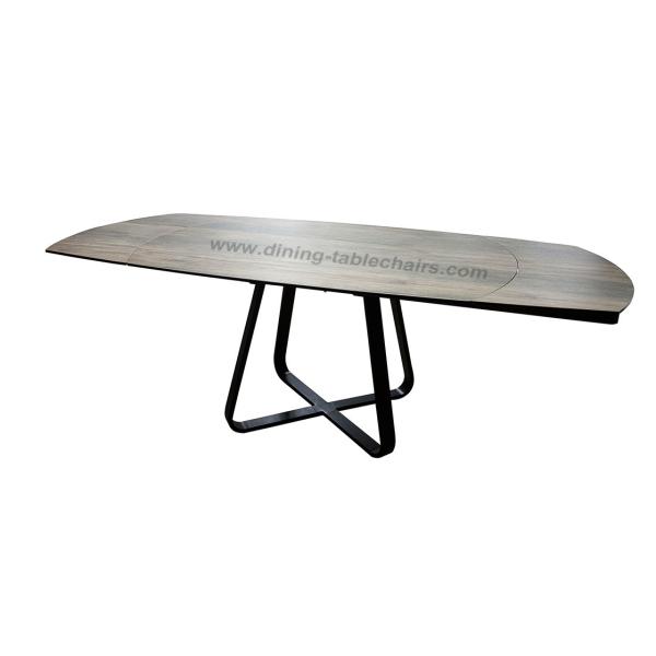 Quality Wood Grain Ceramic Top Dining Table , Extension Dining Table 2.1 Meter for sale