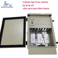 Quality 600W Waterproof Outdoor Bomb Jammer with 600m Radius for 5G 5.2G 5.8G Signal for sale