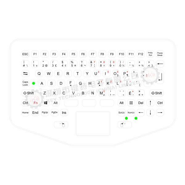 Quality IP65 Static Vehicle Metal Ruggedized Keyboard Waterproof Touchpad 94 keys for sale