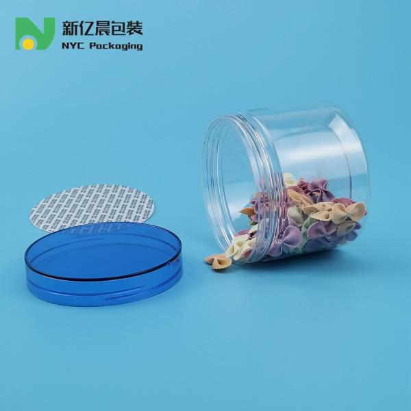 Quality 1460ml Food Grade Cookie Clear Plastic Jars White Lids for sale