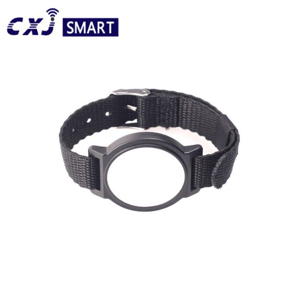 Quality Contactless Fabric RFID NFC Bracelet Silicone Woven  1k Chips for sale