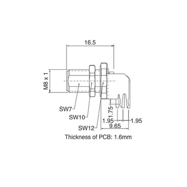 Quality Shielded Miniature Circular Connectors M8 Right Angle For Sensors Actuators for sale
