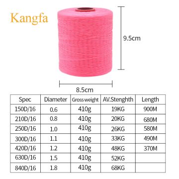 Quality Single Color Flat Wax String 210D Nylon Waxed Thread for Sewing Polyester Thread for sale