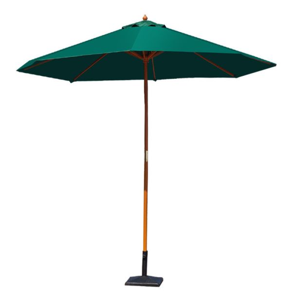 Quality All in 1 Waterproof Polyester Fabric Leisure Straight Big Wooden Umbrella for Full Season Outdoor for sale