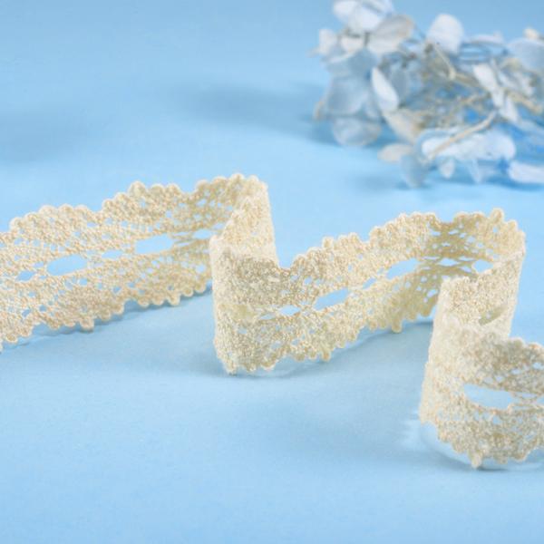 Quality Crocheted Beige White Black Cotton Lace Trim Crochet Ribbon Lace for sale