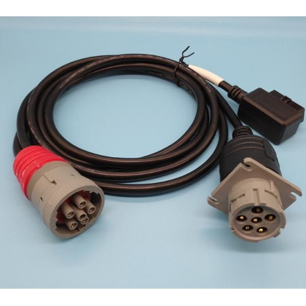Quality Deutsch 6 Pin J1708 Female to Right Angle OBD2 OBDII Female and 6-Pin Male Splitter Y Cable for sale